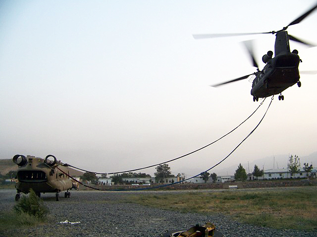 Camp Blackhorse, Afghanistan – A U.S. Army Chinook helicopter from ...
