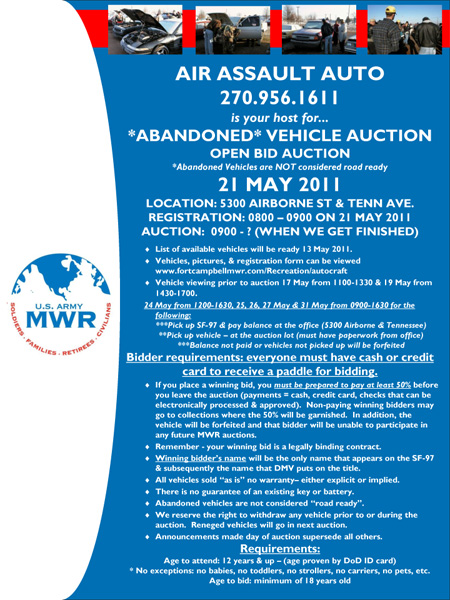 Air Assault Auto Abandoned Vehicle Auction - Clarksville Online ...