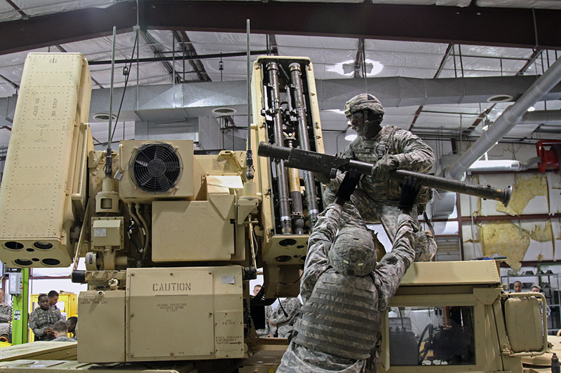 Spc. Kendal Smithson, an Avenger team chief from Battery C, 2nd ...