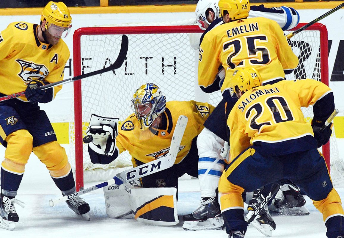 Nashville Predators defeat Winnipeg Jets 5-2 at Bridgestone Arena ...