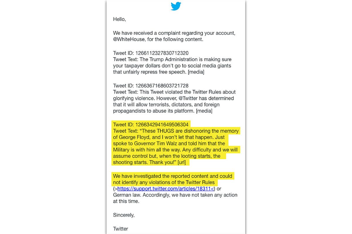 Email White House received from Twitter - Clarksville Online ...