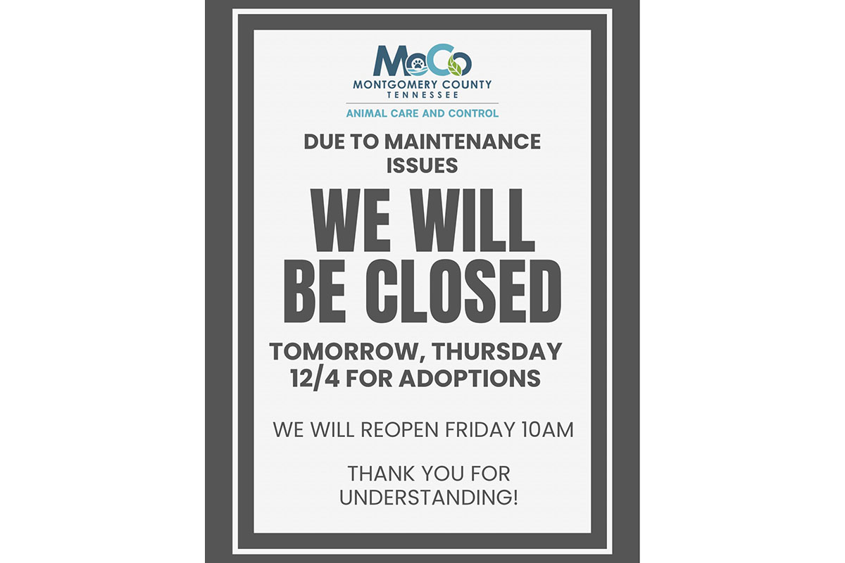 Montgomery County Animal Care and Control to close Thursday due to ...